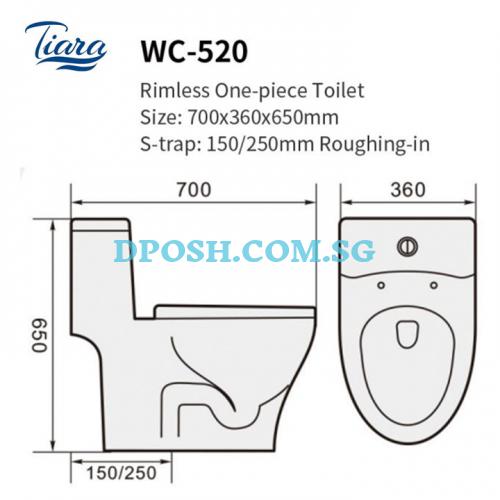 Tiara-WC-520 One Piece Toilet Bowl